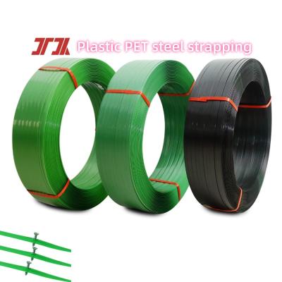 China 9-32mm Polyester PET Packaging Strap Replace Steel Strap With High Tension 350-1100kgf for sale