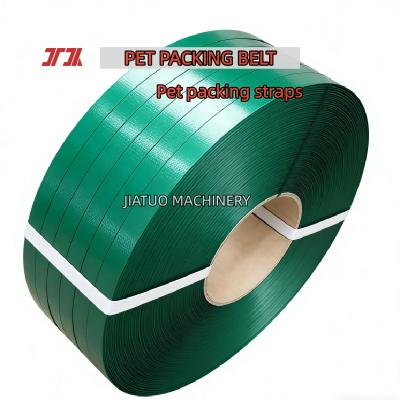 China High-speed PET Strapping 19mm Green PET Packaging Belt for Pneumatic Strapping Machines for sale
