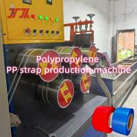 China 5-19mm PP Strap Making Machine With Three Traction Device and PLC Control System for sale
