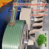 China 9-32mm PET Strap Extrusion Machine with Recycled PET Bottle Flakes and Fully Automatic PLC Control for sale
