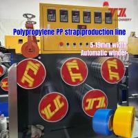 China 300m/min Running Speed PP Strap Making Machine With Automatic Winding Machine and PLC Control System for sale
