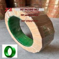 China PET strapping 12mm PET packaging strap green PET strapping steel strap from 100% recycled material for sale