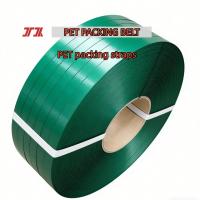 China PET strapping High Tensile 16mm PET Strapping Band with PET bottle flakes for sale