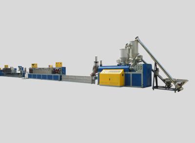 China PLC Controlled Polyester PP Strap Making Machine 240kg/h 5-19mm Width for sale