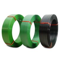 China Blue Black Embossed PET Plastic Packing Belt Strap 200mm 406mm Dia Paper Core for sale