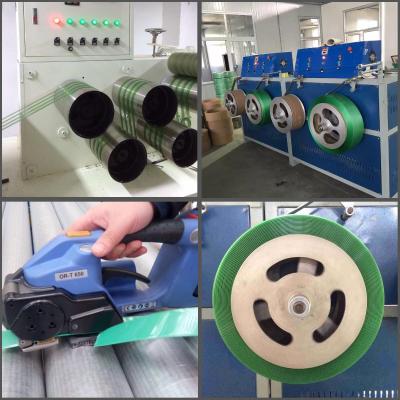 China PET Steel Strip Production Line 9-32 mm 150-600 kg/h Extrusion Machinery for 100% PET Crushed Material for sale