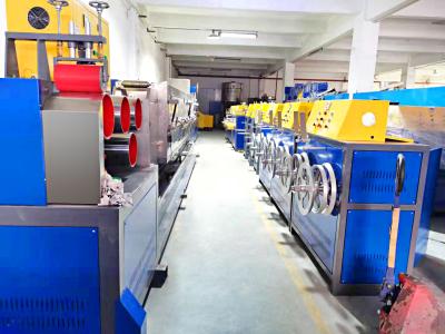China PET Plastic Steel Strapping Production Line 600-650kg/h Extrusion Capacity 9-32mm Width for sale