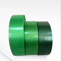 China Green PET Strapping 16mm x 0.8mm Heavy Duty Embossed Smooth Polyester Band for Packing for sale