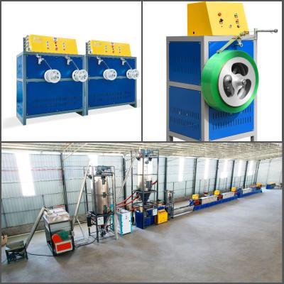 China PET Strapping Production Line 200-800kg/hr Extruder for Recycled Bottle Flakes 9-32mm Width for sale