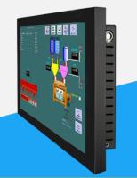 China Integrated High Bright 19 Inch Dustproof Resistive Touch Screen Display Industrial LCD VGA DVI Monitor With Metal Casing for sale