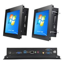 China High Bright 12V 24V 15 Inch TFT LCD Industrial Metal Casing PLC HMI Resistive Touch Screen Monitor VGA DVI Display for sale