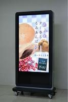 China 55 inch floor stand TFT LCD LED advertising display screen with wheels for sale