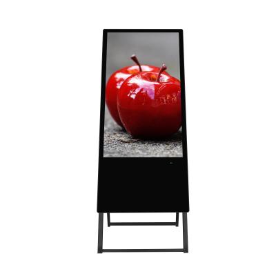 China Portable Alone Standing Hollow Bottom 43 Inch LED LCD Poster Digital Menu Board for sale