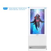 China 55 Inch LED Ultra-Thin Double-Sided Screen Advertising Kiosk Commercial Display LCD Player Advertising Machine for sale
