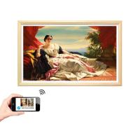 China UHD 55 Inch Wood Frame LCD LED Advertising Signage Display WIFI Android Monitor for sale