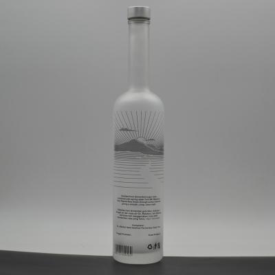 China Collar Material Glass Custom Printing Frosted Spirit Ciroc Vodka Bottles 700ml 750ml for sale