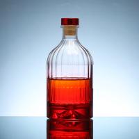 China Super Flint Glass Base Material Whiskey Bottle 350ml 500ml 700ml 750ml with Cork Top Cap for sale