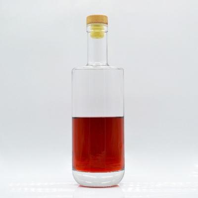 China Custom Alcohol Whisky Cork Vodka Bottles with Extra Flint Cylinder 750ml Glass Bottle for sale