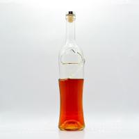 China Custom Alcohol Whisky Cork Vodka Bottles with Extra Flint Cylinder 750ml Glass Bottle for sale