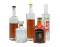 China 375ml 500ml 750ml 1000ml Capacity Glass Bottles for Vodka with Cork Top Screw GPI Top Cap for sale