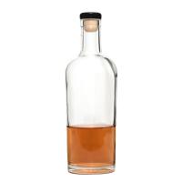 China 500ml 750ml Custom Shape Clear Glass Bottle for Whiskey Brandy Tequila Gin Vodka for sale