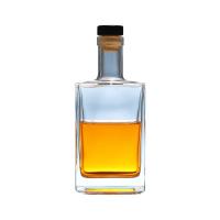 China Custom Logo 500ml Glass Whisky Bottle for Vodka Gin Fruit Wine Decal Mountain Bottle for sale