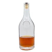 China 500ml 750ml Custom Shape Clear Glass Bottle for Whiskey Brandy Tequila Gin Vodka for sale