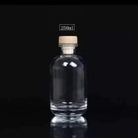 China 250ml 375ml Empty Wooden Cork Whisky Brandy Spirit Wine Vodka Liquor Glass Bottles for sale