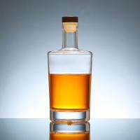 China 375ml 500ml 750ml 1000ml Glass Cork Top Screw GPI Top Cap Round Whiskey Vodka Brandy Spirits Bottles for sale