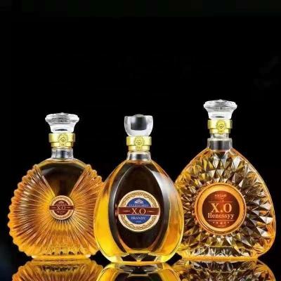 China Customized Screen Printing Glass Bottle for Luxury Brandy Rum Whisky Vodka 500 750ml for sale