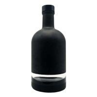 China Clear Frosted Round 700ml 750ml Beverage Rum Vodka Glass Bottle with Super Flint Collar Material for sale