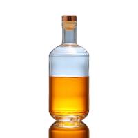 China Transparent Circular Glass Bottle for Whiskey and Vodka 200ml 375ml 500ml 750ml 1000ml for sale