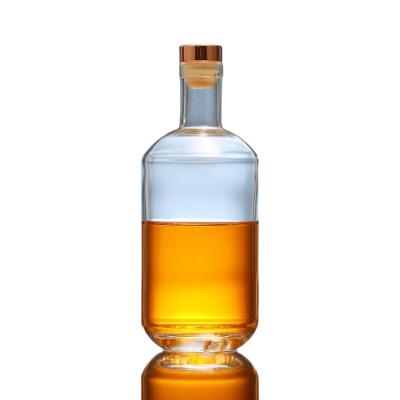 China Transparent Circular Glass Bottle for Whiskey and Vodka 200ml 375ml 500ml 750ml 1000ml for sale