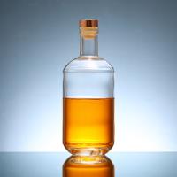 China Transparent Circular Glass Bottle for Whiskey and Vodka 200ml 375ml 500ml 750ml 1000ml for sale