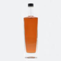 China High Flint Glass Material 700ml 750ml Rum Vodka Whiskey Tequila Glass Bottle with Cork for sale
