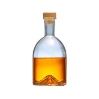 China Round Empty Flint Glass Tequila Gin Whiskey Vodka Bottle with Crystal White Material for sale