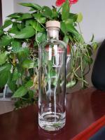 China Custom Round Cork Bottle for Tequila Liqueur Whiskey 1L 750ml 700ml 500ml 34oz Capacity for sale