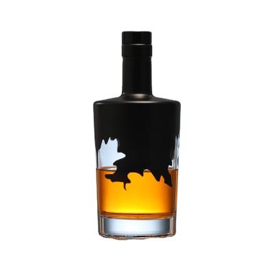 China Super Flint Glass Collar Material 200ml Tequila Whiskey Glass Bottle Custom Logo Printing for sale