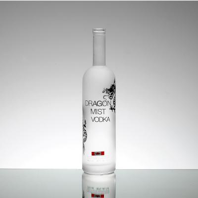 China 375ml 700ml 750ml Vodka Whisky Liquor Glass Bottle with Custom Design and Frost Surface for sale