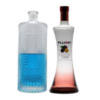 China Super Flint Glass Material 750ml Vodka Spirit Gin Rum Glass Liquor Bottle with Cork for sale