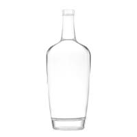 China Transparent Gold Plating Square Glass Vodka Liquor Bottle with Screw Cap 0.5L 1000ML for sale