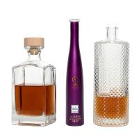 China Super Flint Glass Material Custom 700ml Liquor Wine Gin Whisky Vodka Spirits Glass Bottle with Cork Lid for sale
