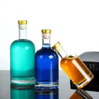 China 375ml 500ml 700ml 750ml 1000ml Transparent Empty Glass Bottles for Spirits Liquor for sale