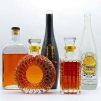 China 375ml 500ml 700ml 750ml 1000ml Transparent Empty Glass Bottles for Spirits Liquor for sale