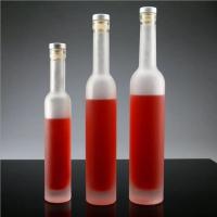 China Silk Screen Printing Logo Customized Empty Clear Crystal Cylinder Spirit Glass Bottle for sale