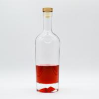 China Glass Bottle Sale 750ml Empty Frosted Super Flint Spirits Liquor Bottles with Cork Top for sale