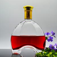 China Glass Bottle Sale 750ml Empty Frosted Super Flint Spirits Liquor Bottles with Cork Top for sale