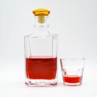 China Glass Bottle Sale 750ml Empty Frosted Super Flint Spirits Liquor Bottles with Cork Top for sale