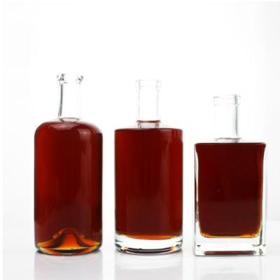 China High End Clear Brandy Rum Bottles 500ml 700ml 750ml with Exquisite Craftsmanship for sale