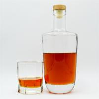 China Provided Freely 1000ml Clear Shape White Frost Vodka Round Bottle for Water Twist Cap for sale